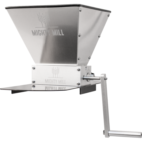 Mighty Mill 2 Roller Grain Mill – 7 lb Hopper & Adjustable Gap